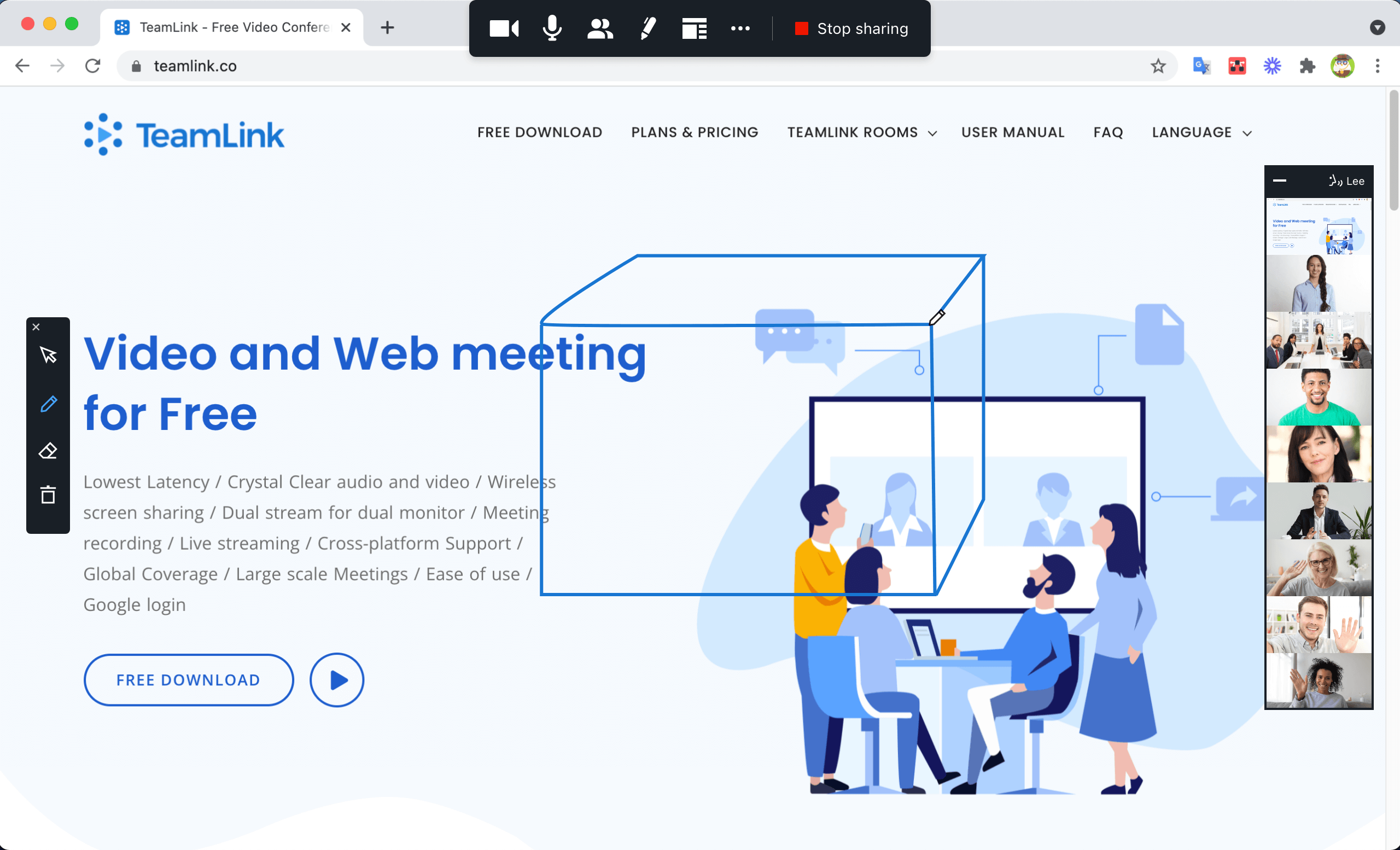 Online screen sharing collaboration software whiteboard - insidenaa